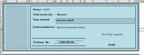 Aplikasi Kwitansi Excel Serba Otomatis 100 Lembar