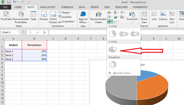 Pengertian dan Fungsi dari 3-D Pie Chart Plus Cara Membuatnya